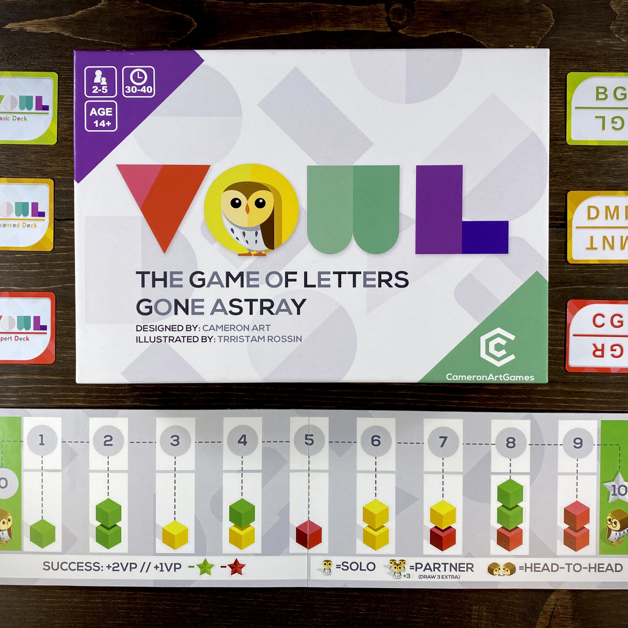 Vowl: The Game of Letters Gone Astray by Cameron Art - 2 Copies of The ...