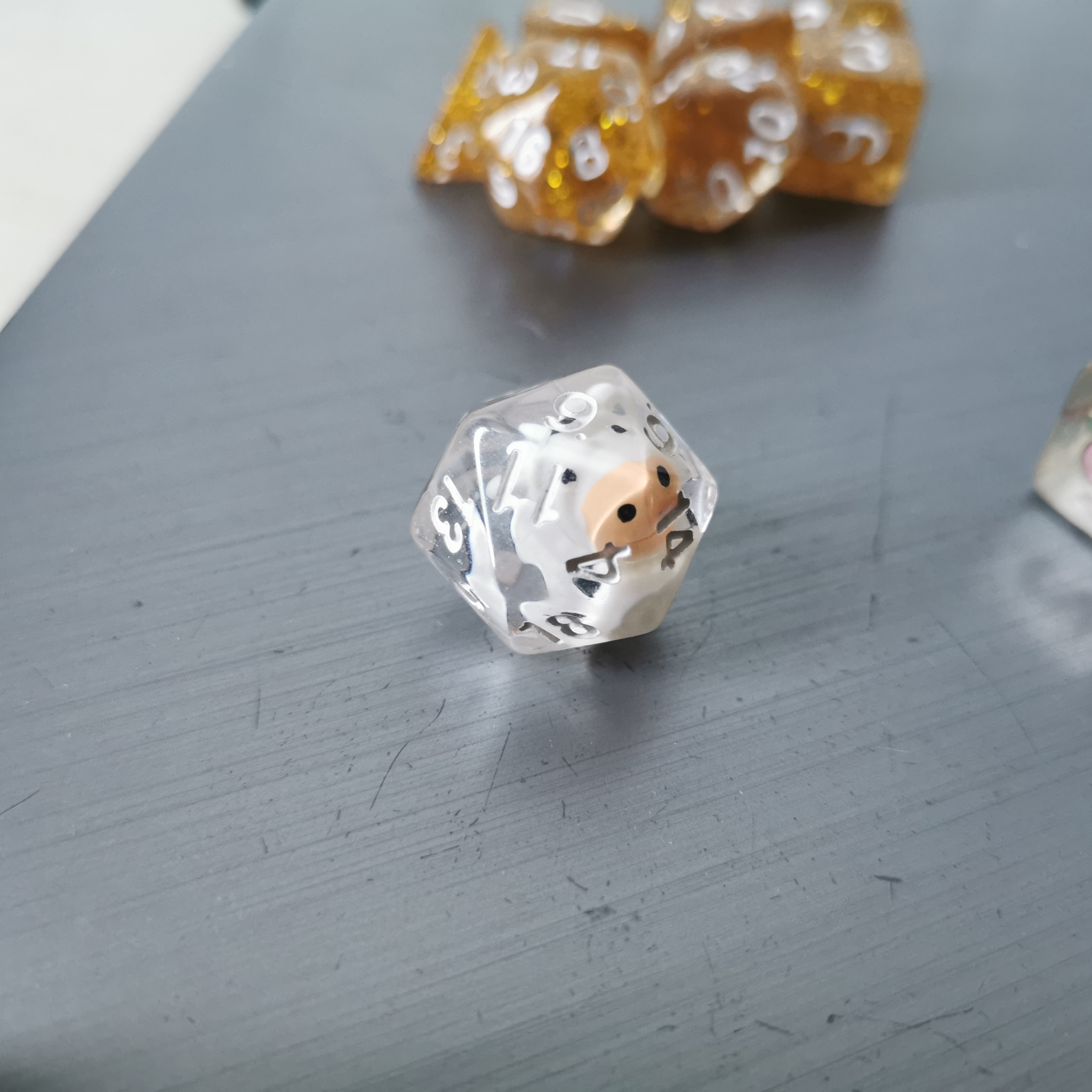 Fluorescent Dice by NANJIAN Games - Cow Dice (D20 only) - Gamefound