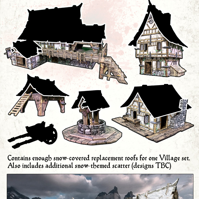 Fantasy Wargames Terrain by Battle Systems - Snow-Covered Roofs - Gamefound