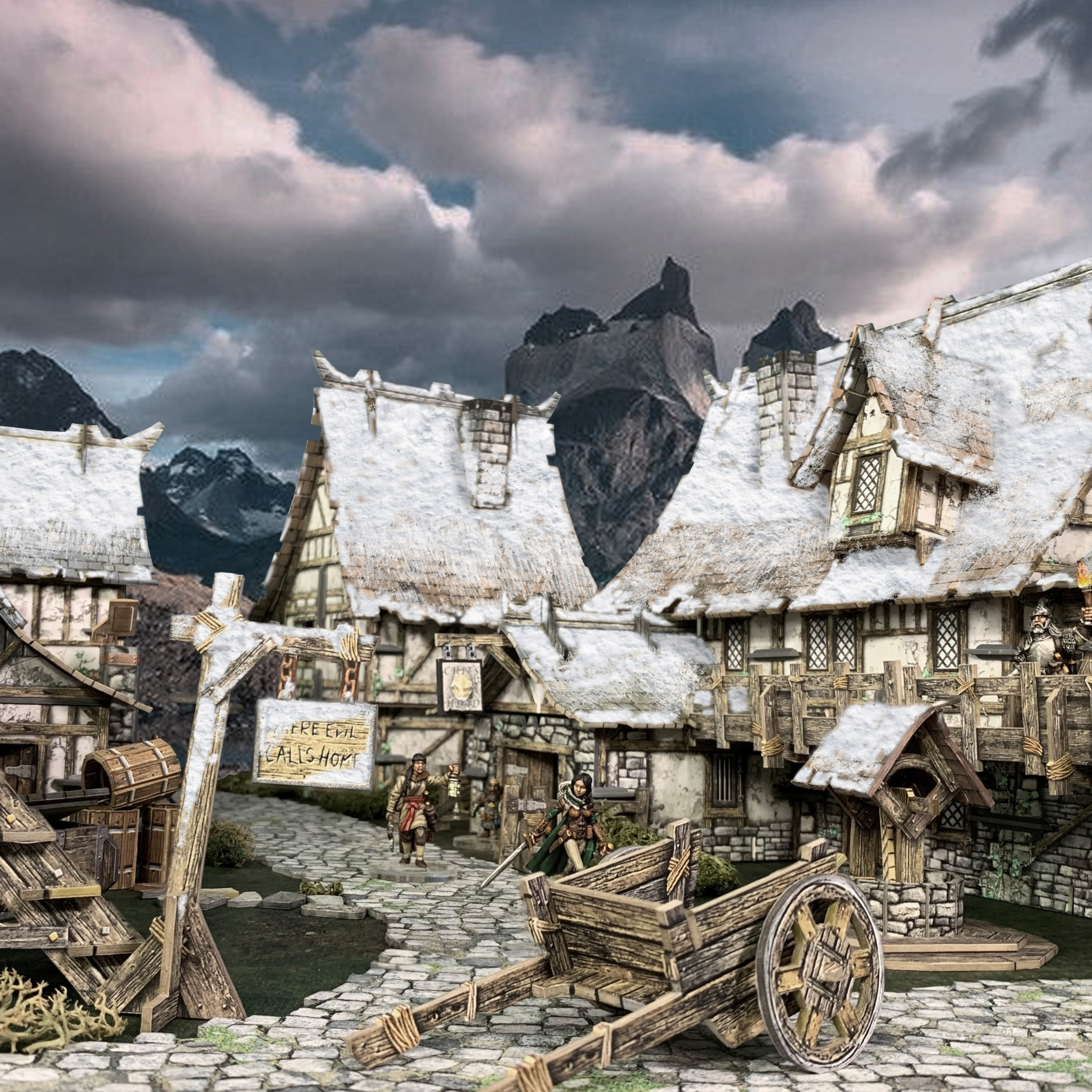 Fantasy Wargames Terrain by Battle Systems - Snow-Covered Roofs - Gamefound