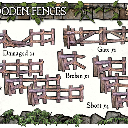 Fantasy Wargames Terrain by Battle Systems - Wooden Fences - Gamefound