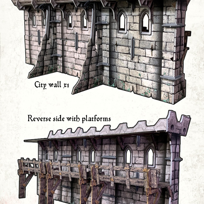 Fantasy Wargames Terrain by Battle Systems - City Wall - Gamefound