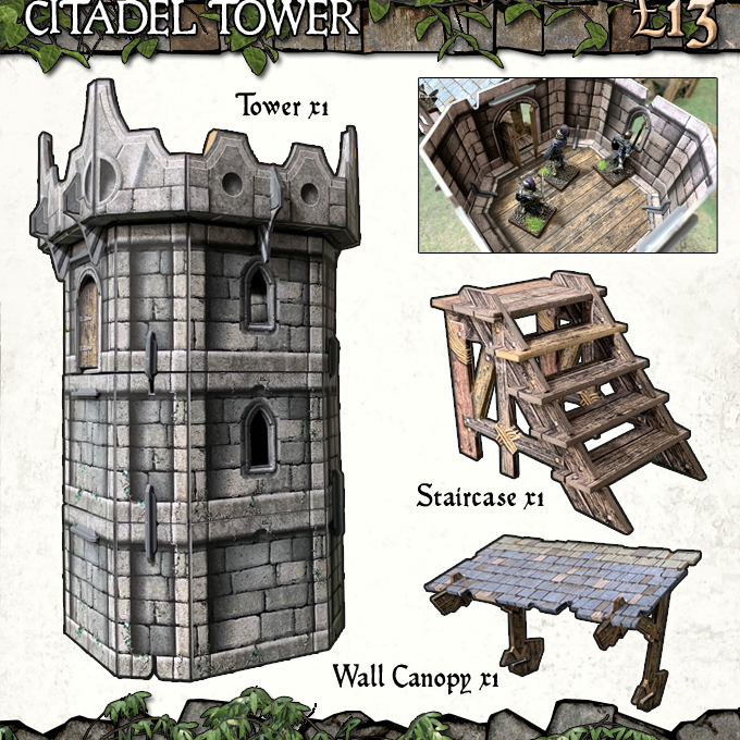 Fantasy Wargames Terrain by Battle Systems - Citadel Tower - Gamefound