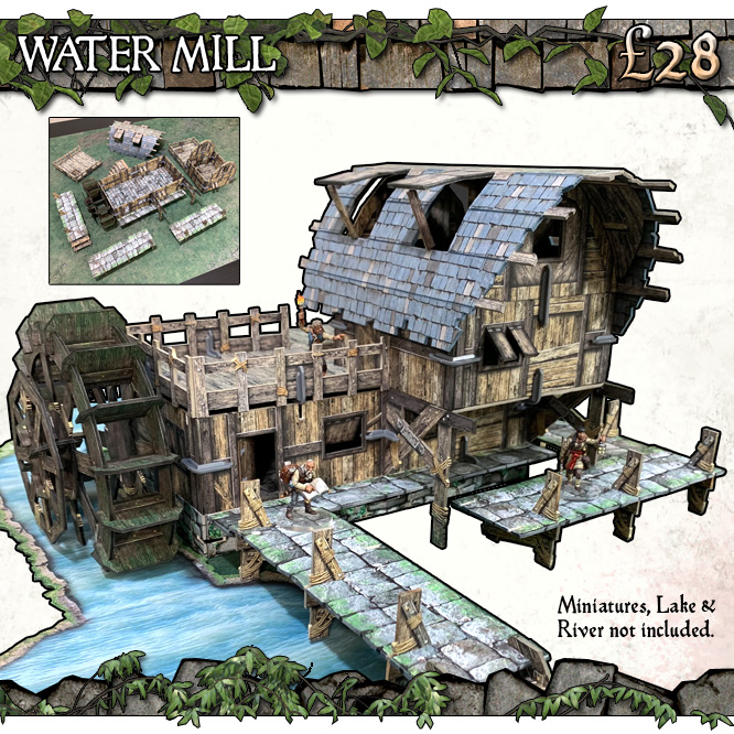 Fantasy Wargames Terrain by Battle Systems - Water Mill - Gamefound
