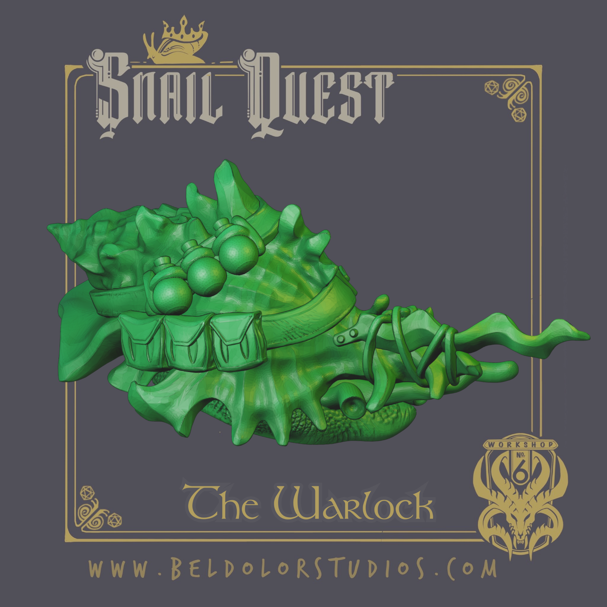 Snail Quest by beldolor - Snail Adventurer: ~200mm "Epic" Resin Print - Gamefound