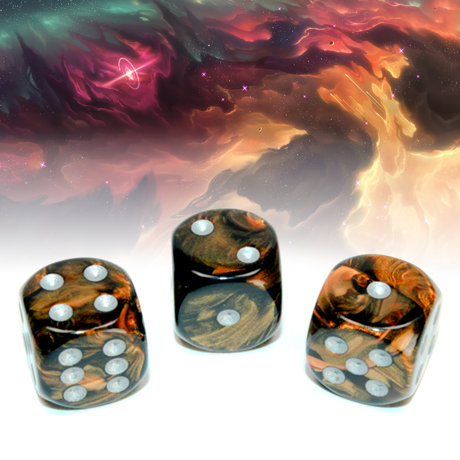 Andromeda's Edge by Cardboard Alchemy - Jumbo Marbled Raider Dice ...