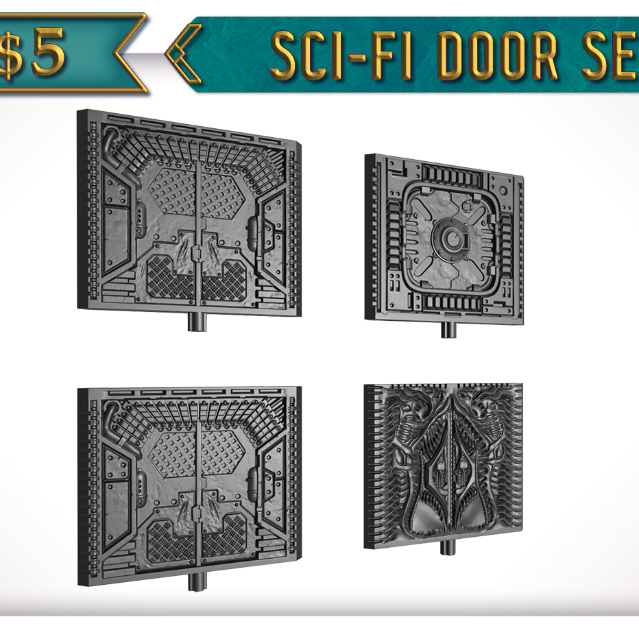 Dungeons & Lasers: Plastic Tabletop Scenery by Archon Studio - Door set ...
