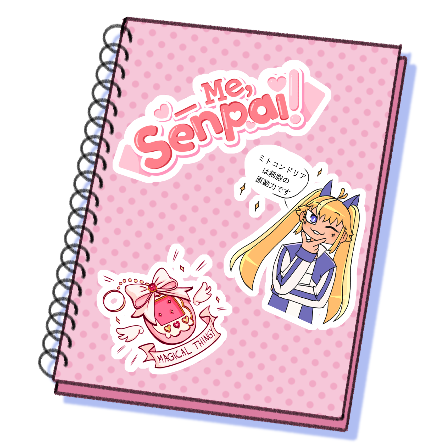 Blank Me, Senpai! by Cel Shaded Games - Character Sticker Pack - Gamefound