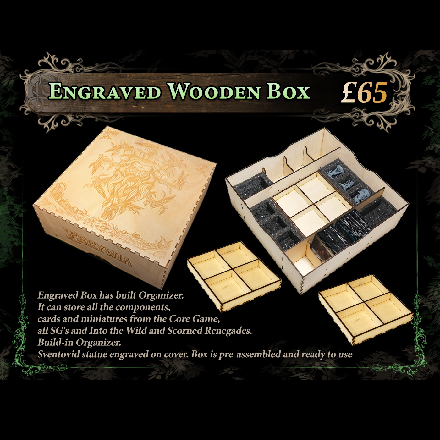 Zerywia The Board Game Reprint by Koliba Games - Engraved Wooden Box ...