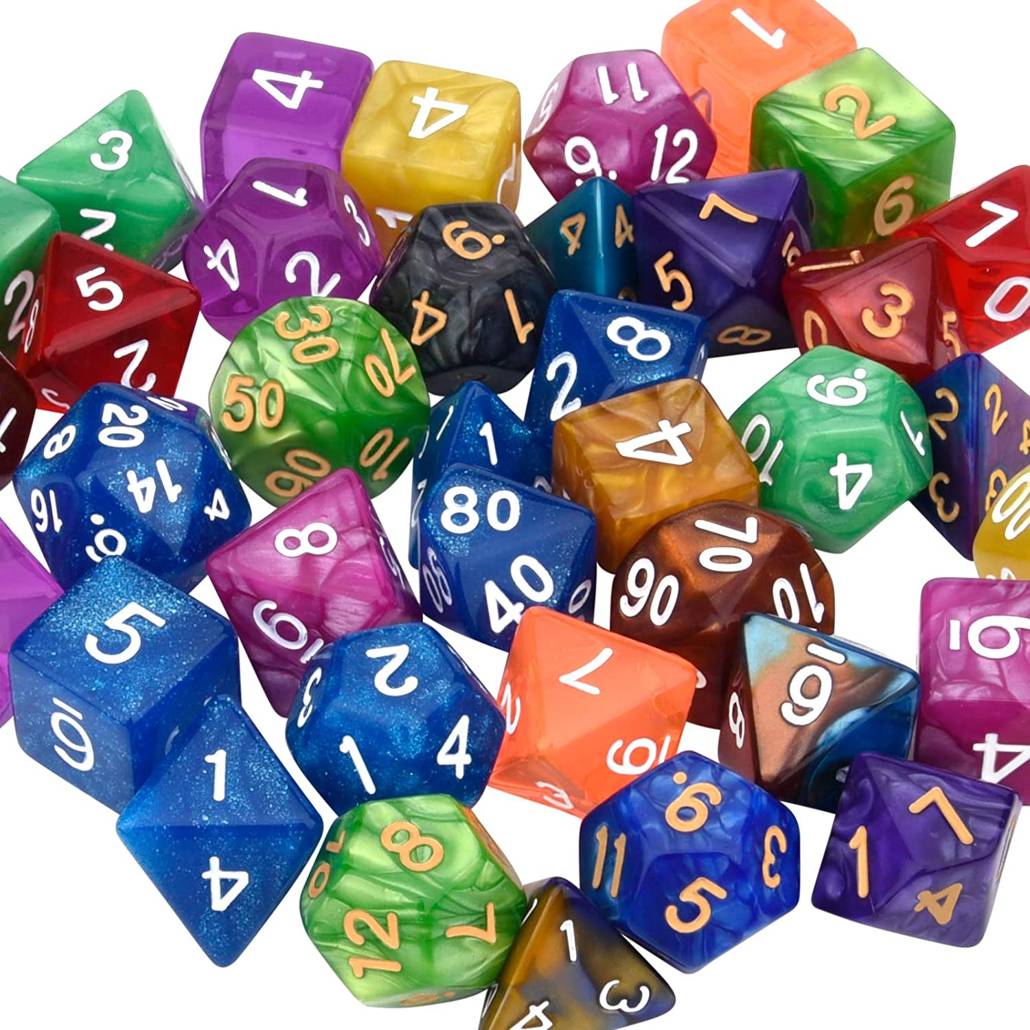Treasure Chest Dice Box Storage by Plastic Dungeon - 7-Piece Polyhedral ...