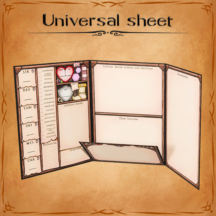 Class specific foldable character sheet for Dnd 5e by TornioDuva - The ...