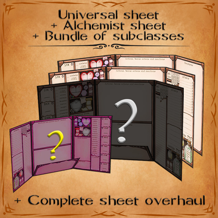 Class specific foldable character sheet for Dnd 5e by TornioDuva - Time ...