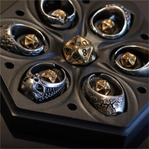 D20-Mage-Ring by Aphaon - Mage rings set box - Gamefound