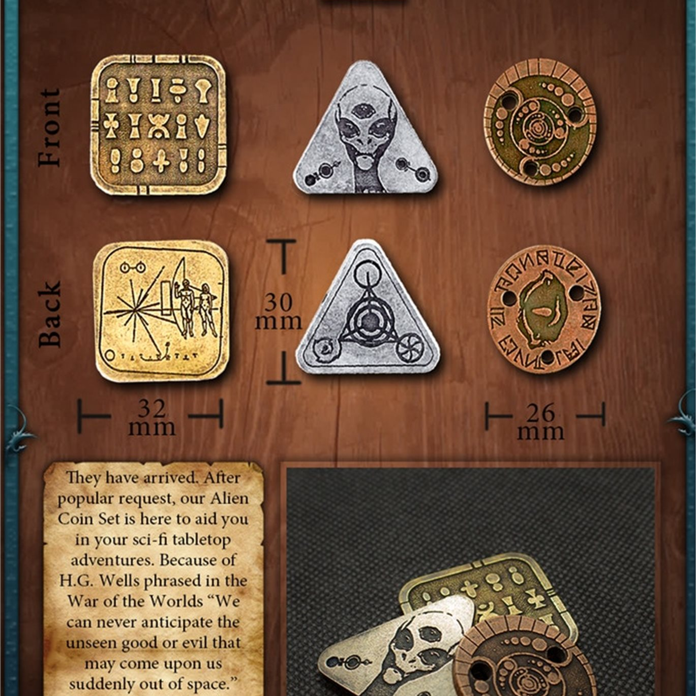 Legendary Metal Coins Season 5 by Drawlab - Alien Coin Set - Gamefound