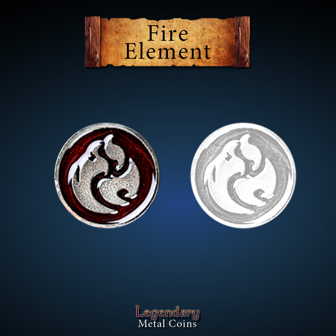 Legendary Metal Coins Season 5 by Drawlab - Elements Coin Set - Fire ...