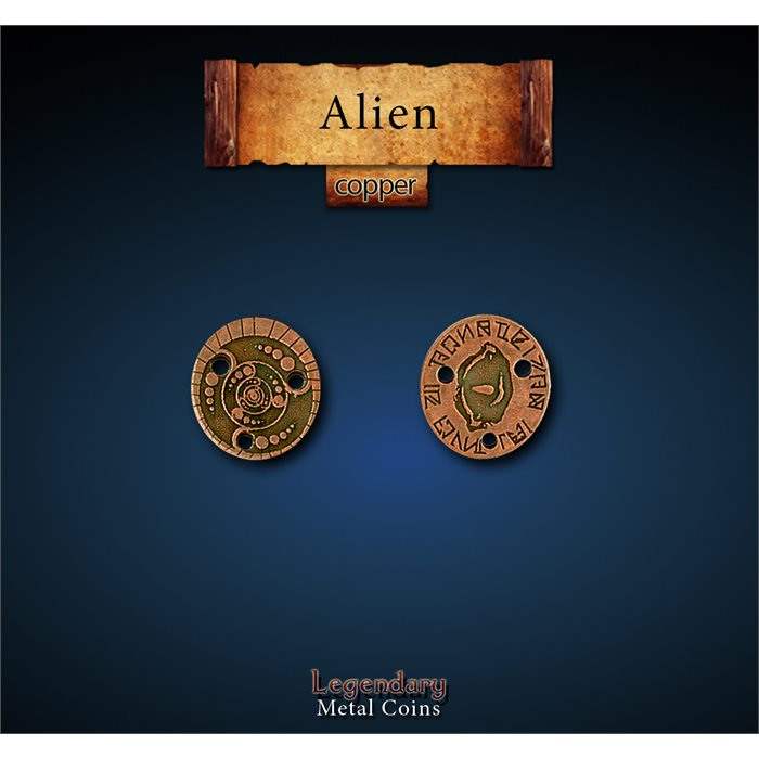 Legendary Metal Coins Season 5 by Drawlab - Alien Copper Coins - Gamefound