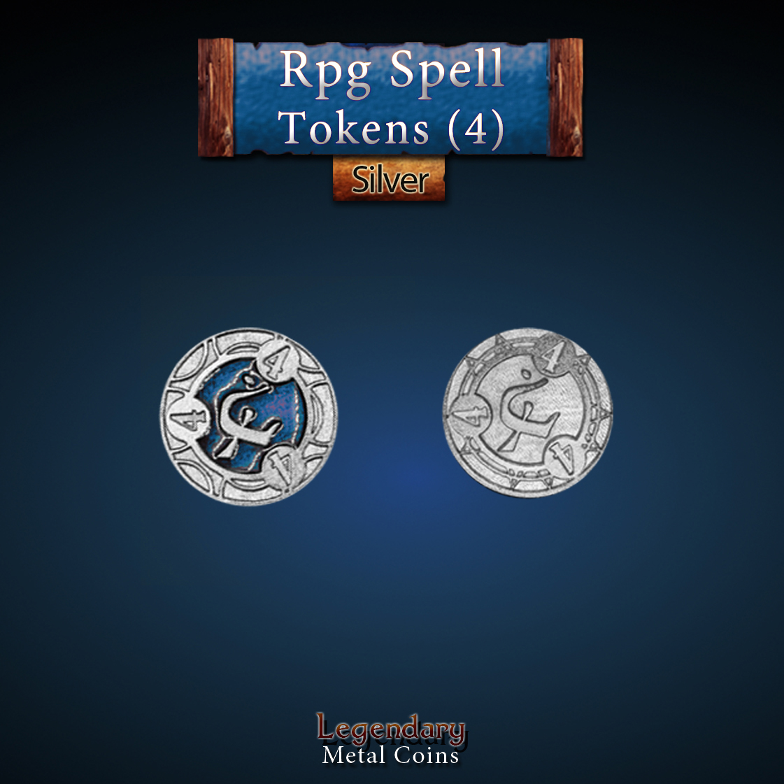Legendary Metal Coins Season 5 by Drawlab - RPG Spell Token 4 - BLUE ...
