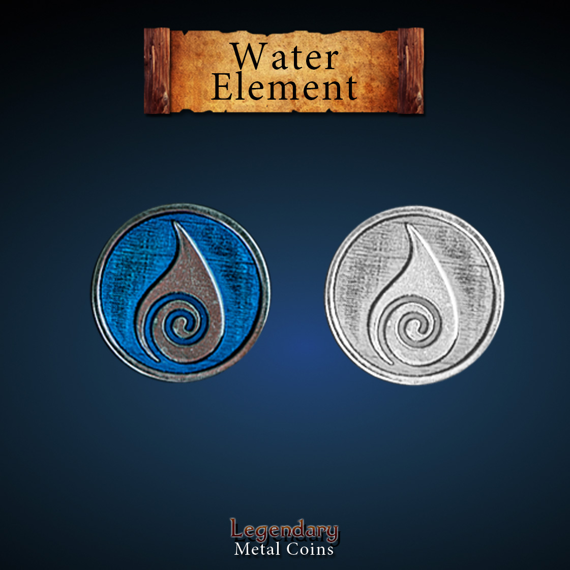 Legendary Metal Coins Season 5 by Drawlab - Water Element Token - Gamefound
