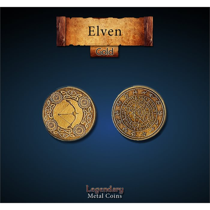 Legendary Metal Coins Season 5 by Drawlab - Elven Gold Coins - Gamefound