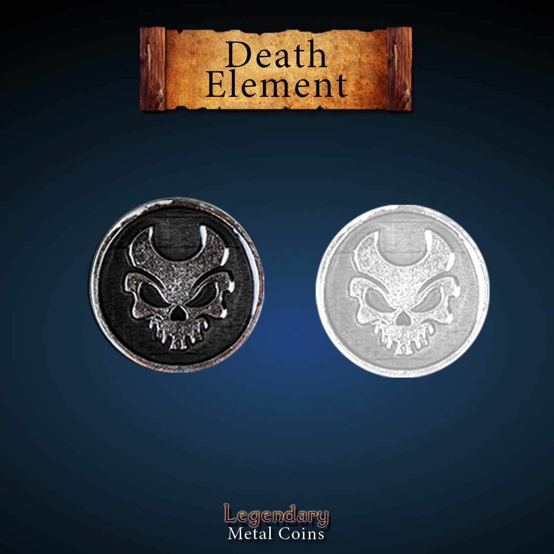 Legendary Metal Coins Season 5 by Drawlab - Death Element Token - Gamefound