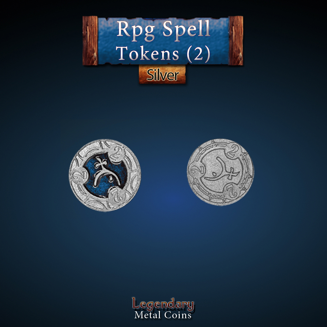Legendary Metal Coins Season 5 by Drawlab - RPG Spell Token 2 - BLUE ...