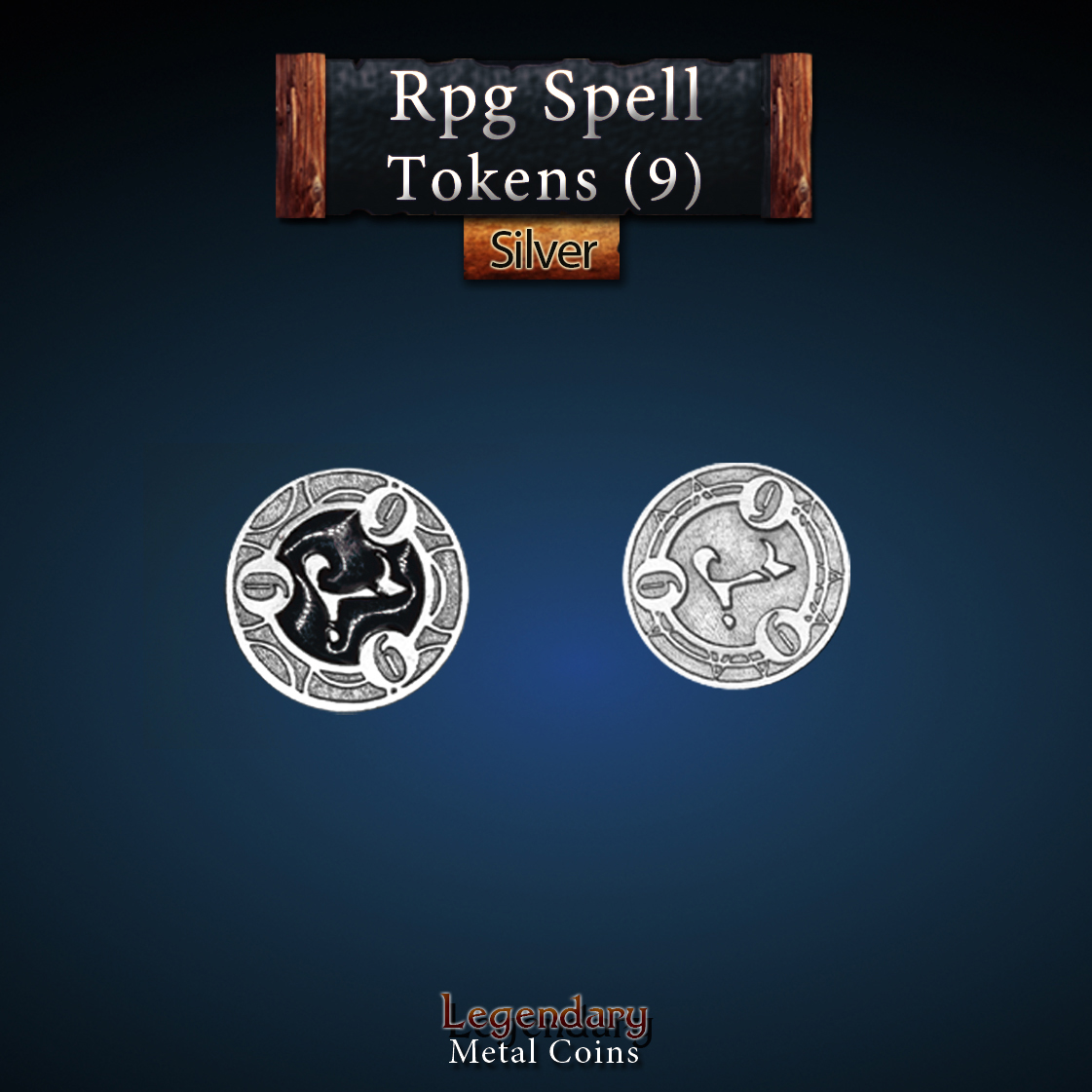 Legendary Metal Coins Season 5 by Drawlab - RPG Spell Token 9 - BLACK ...