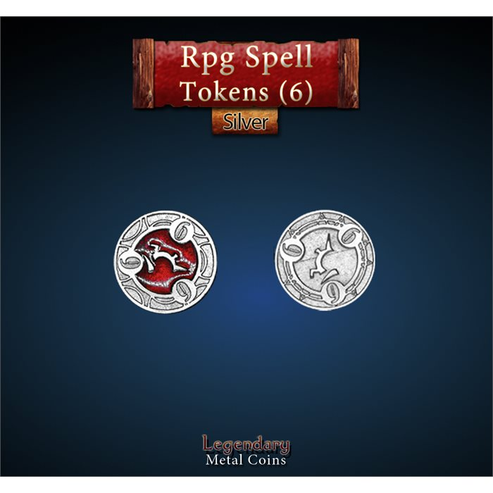 Legendary Metal Coins Season 5 by Drawlab - RPG Spell Token 6 - RED ...