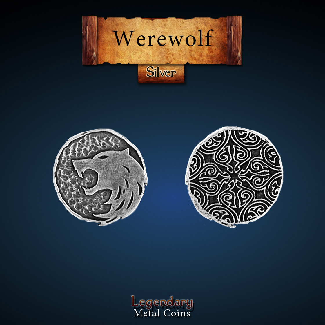 Legendary Metal Coins Season 5 by Drawlab - Werewolf Silver Coin ...