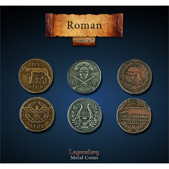 Legendary Metal Coins Season 5 by Drawlab - Roman Coin Set - Gamefound