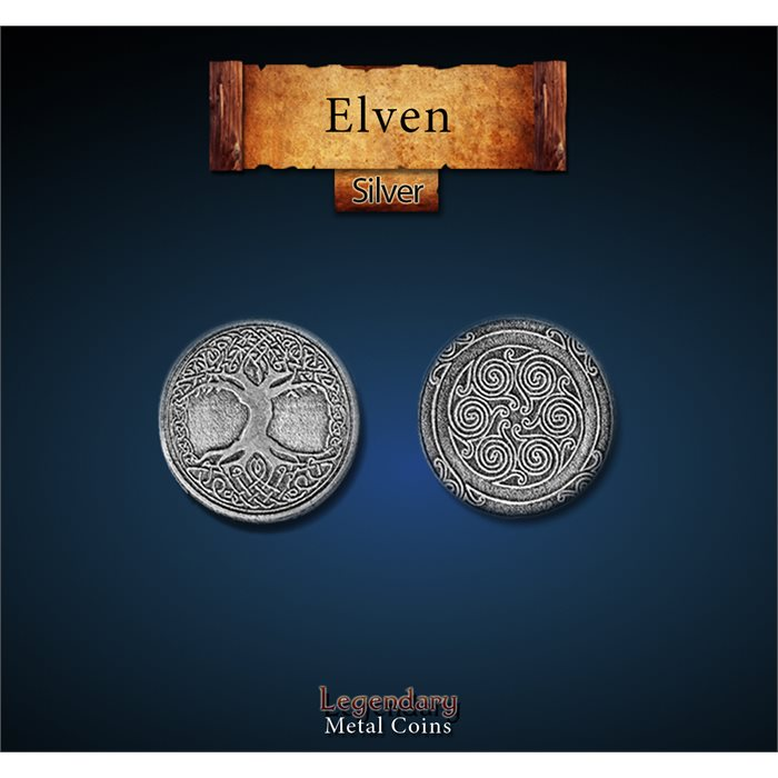Legendary Metal Coins Season 5 by Drawlab - Elven Silver Coin - Gamefound