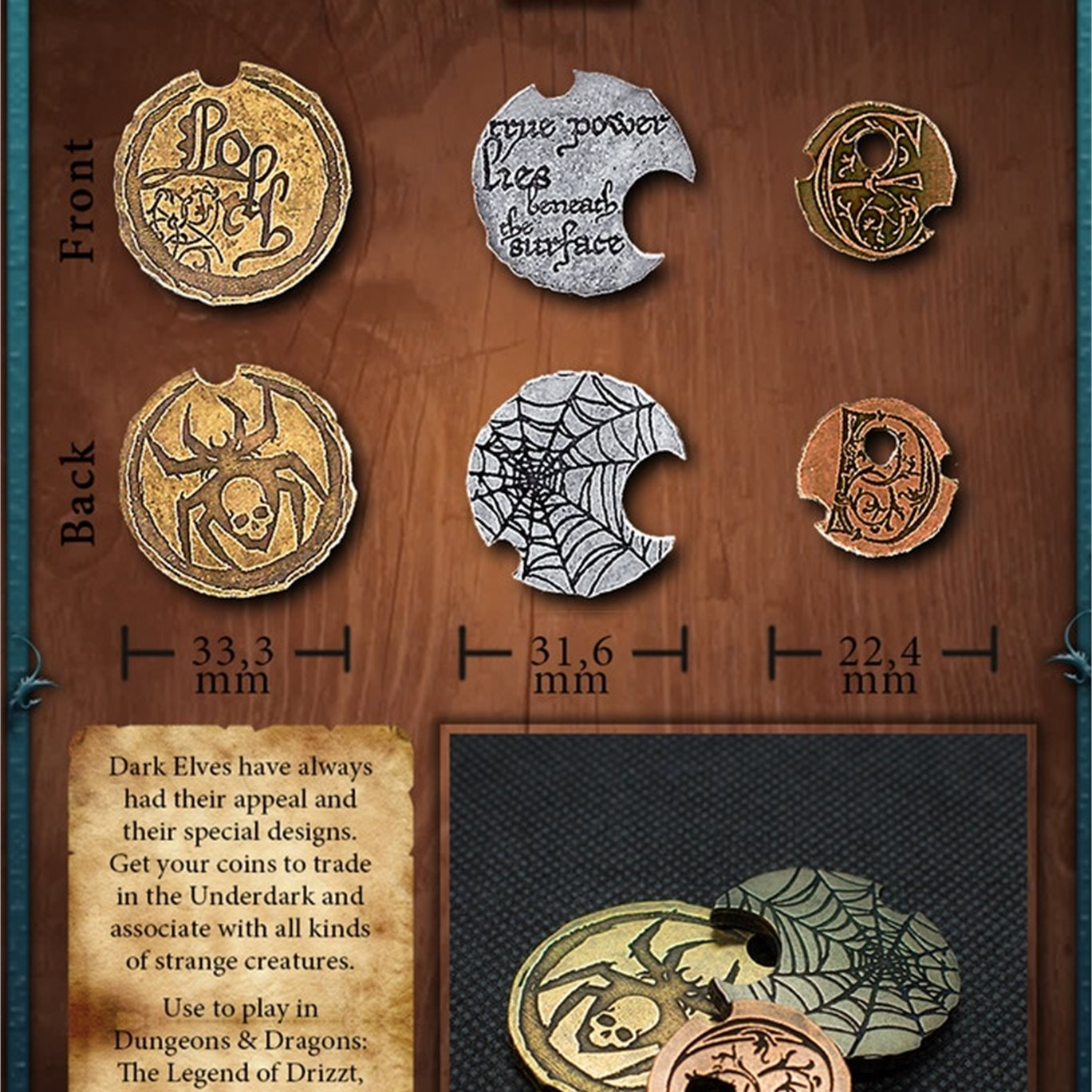Legendary Metal Coins Season 5 by Drawlab - Drow Coin Set - Gamefound