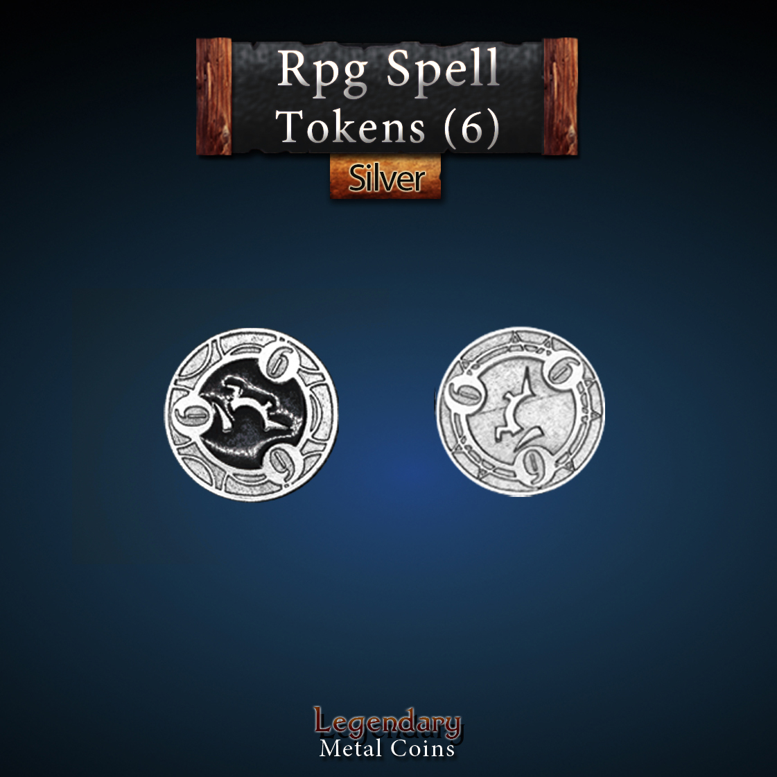 Legendary Metal Coins Season 5 by Drawlab - RPG Spell Token 6 - BLACK - Gamefound