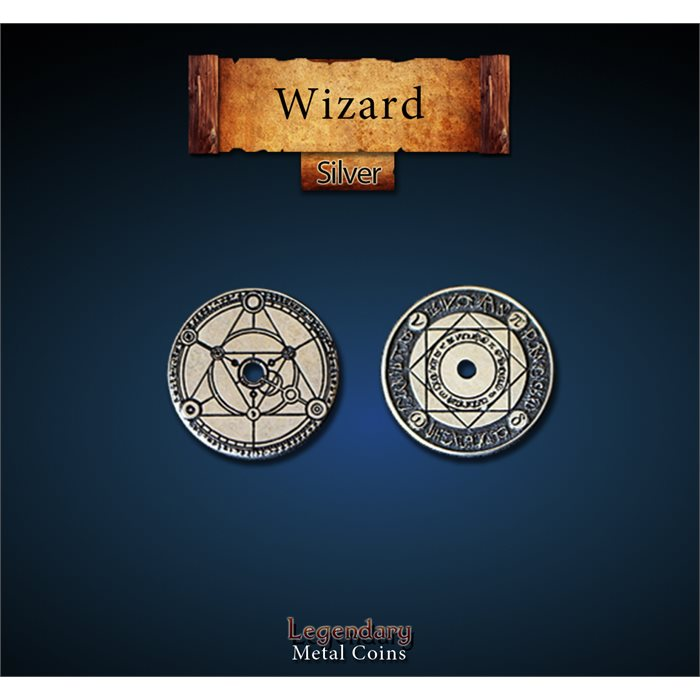 Legendary Metal Coins Season 5 by Drawlab - Wizard Silver Coin - Gamefound