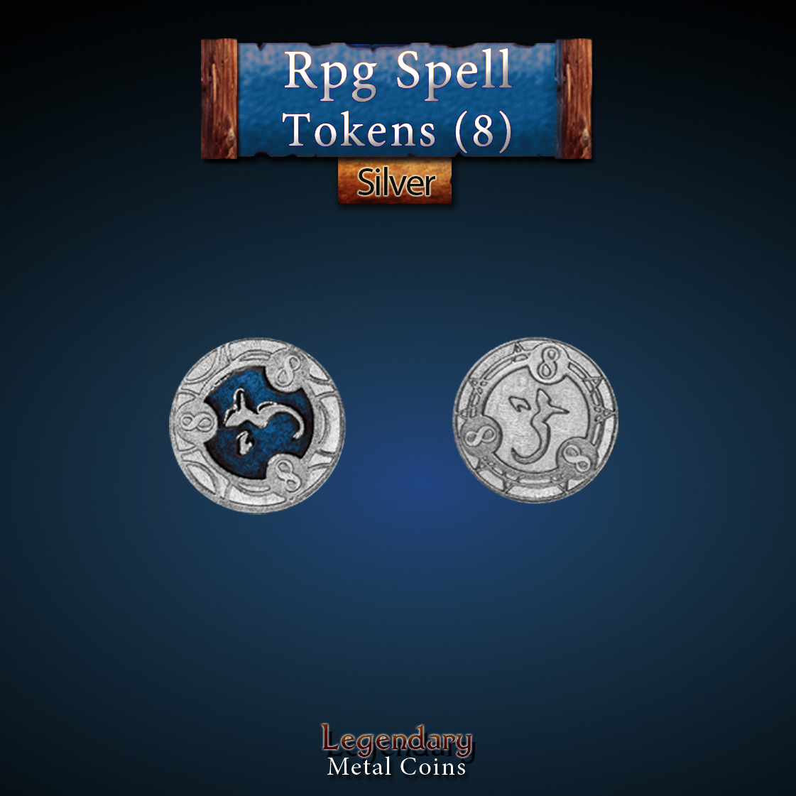 Legendary Metal Coins Season 5 by Drawlab - RPG Spell Token 8 - BLUE ...