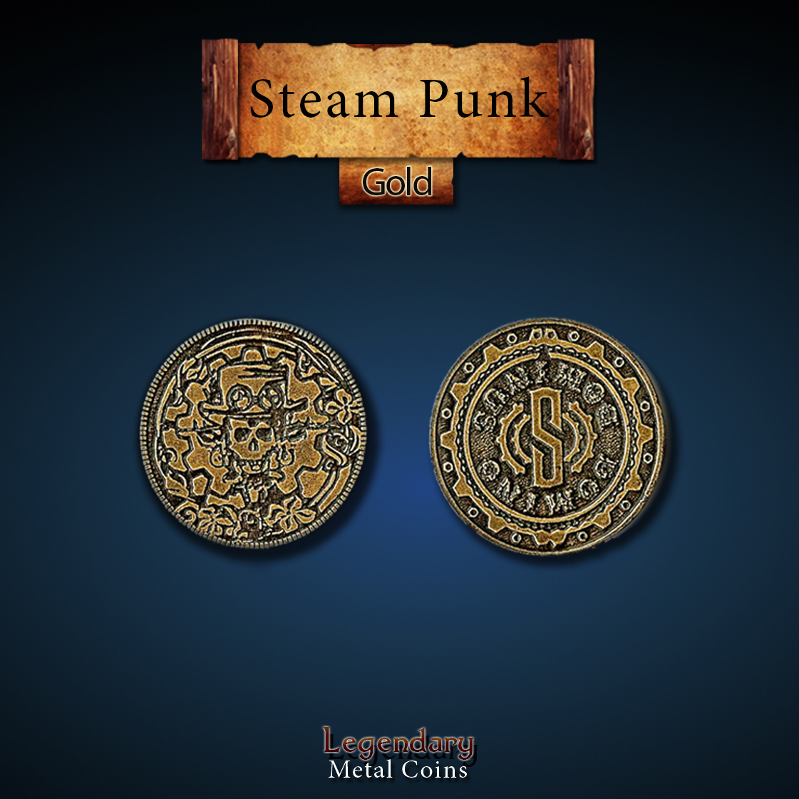 Legendary Metal Coins Season 4 by Drawlab - Steampunk Gold Coins ...