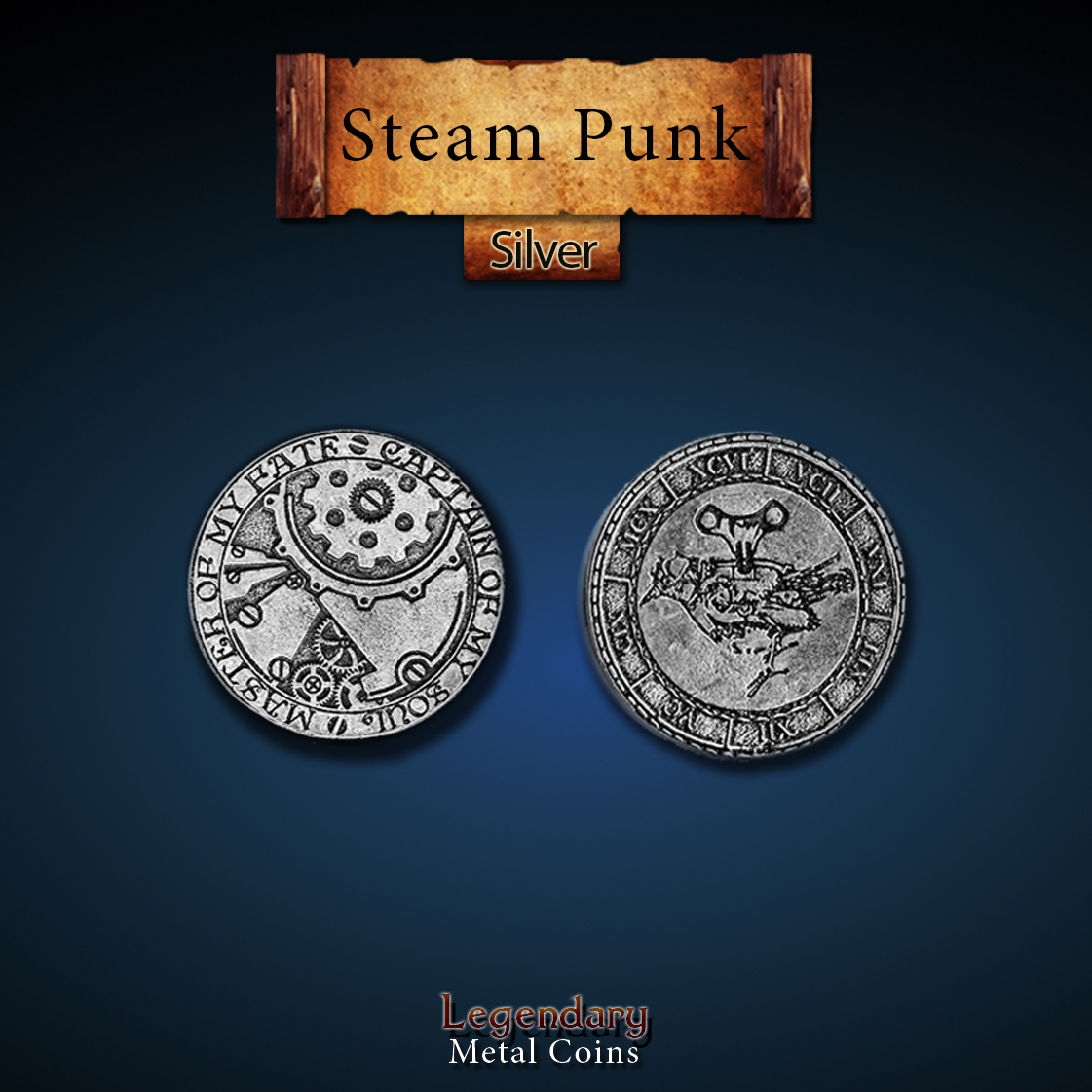 Legendary Metal Coins Season 4 by Drawlab - Steampunk Silver Coins ...