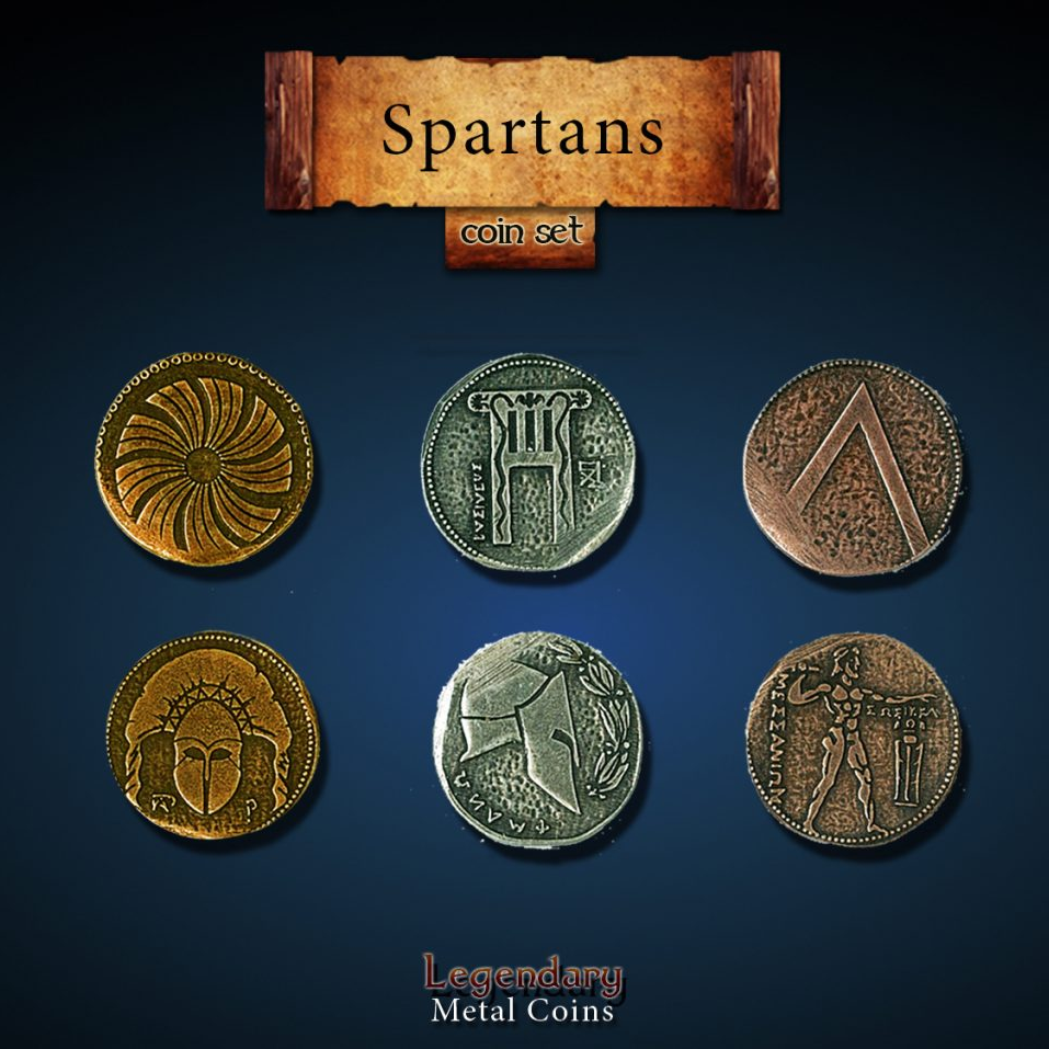 Legendary Metal Coins Season 4 by Drawlab - Spartan Coin Set - Gamefound