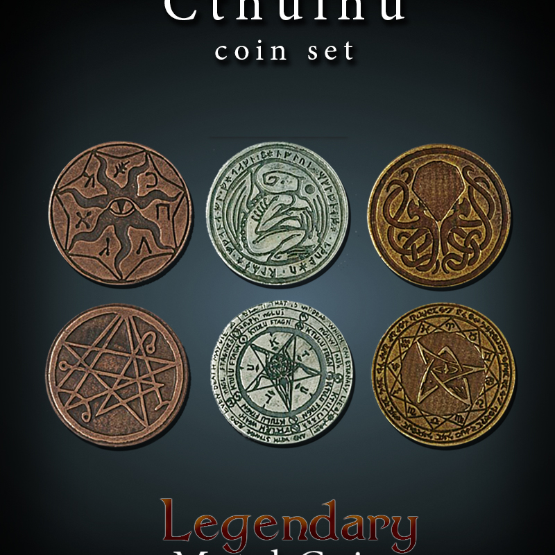 Legendary Metal Coins Season 4 by Drawlab - Cthulhu Coin Set - Gamefound
