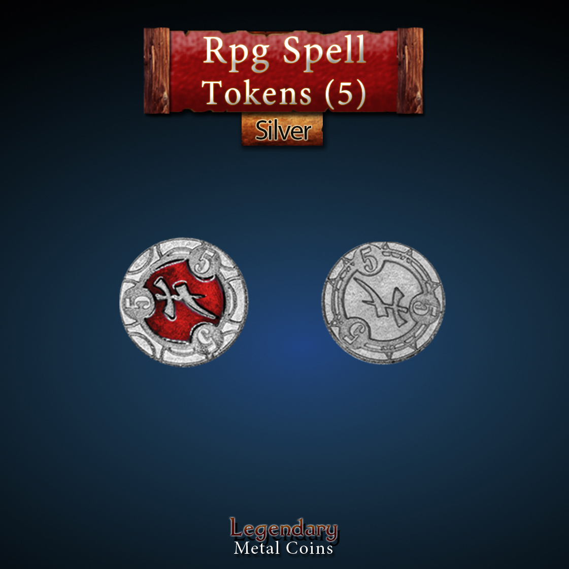 Legendary Metal Coins Season 4 by Drawlab - RPG Spell Token 5 - Gamefound