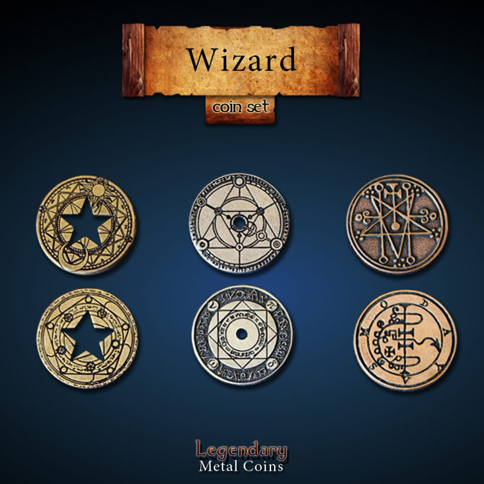 Legendary Metal Coins Season 4 by Drawlab - Wizard Coin Set - Gamefound