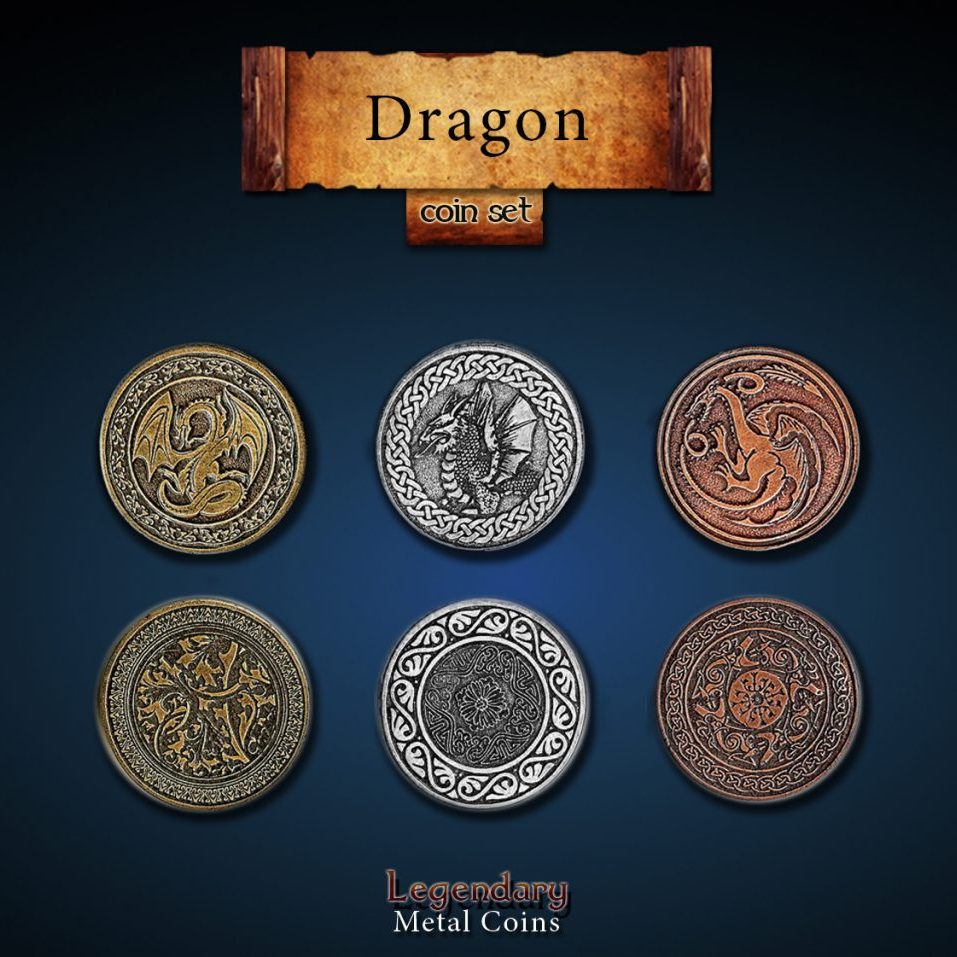 Legendary Metal Coins Season 4 by Drawlab - Dragon Coin Set - Gamefound