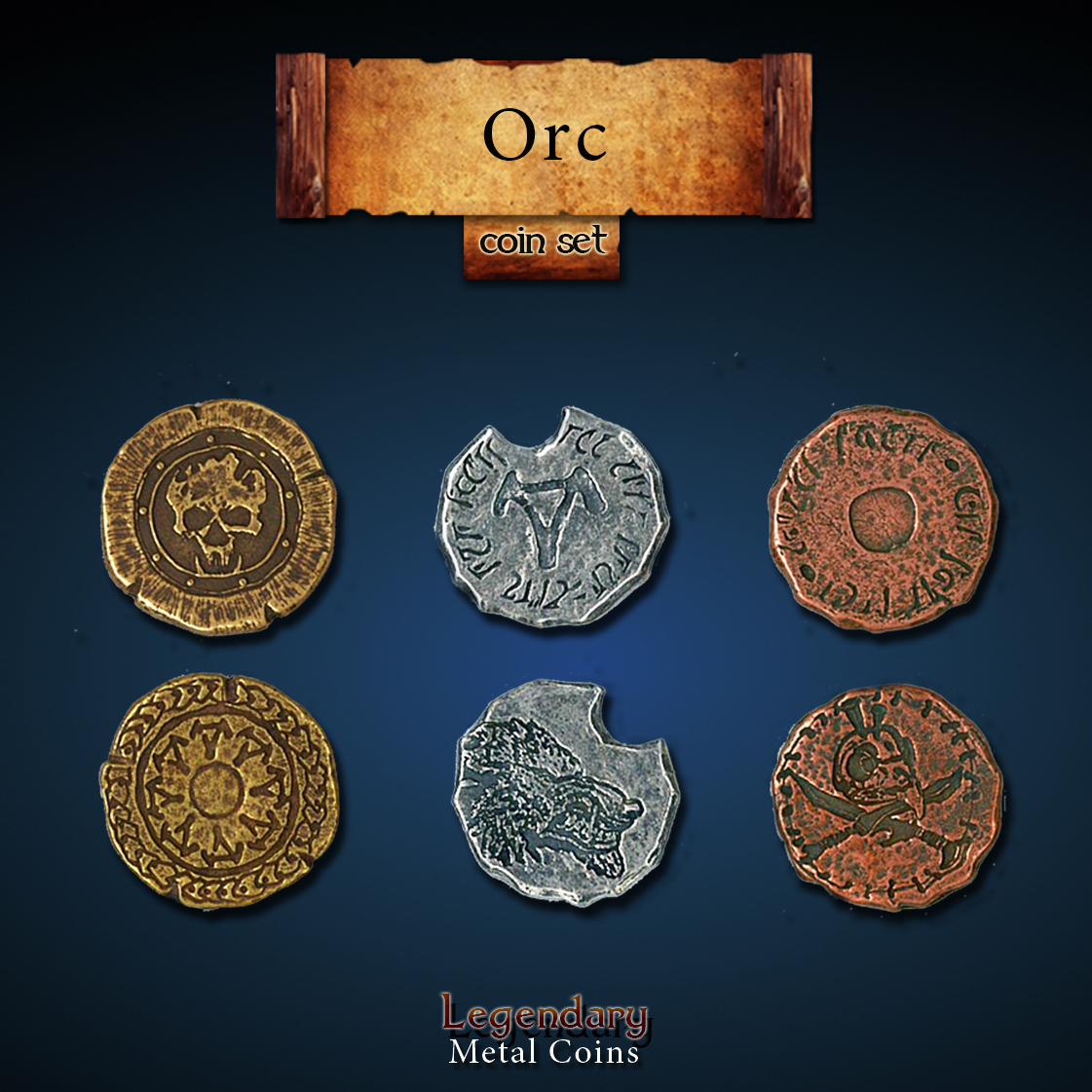 Legendary Metal Coins Season 4 by Drawlab - Orc Coin Set - Gamefound