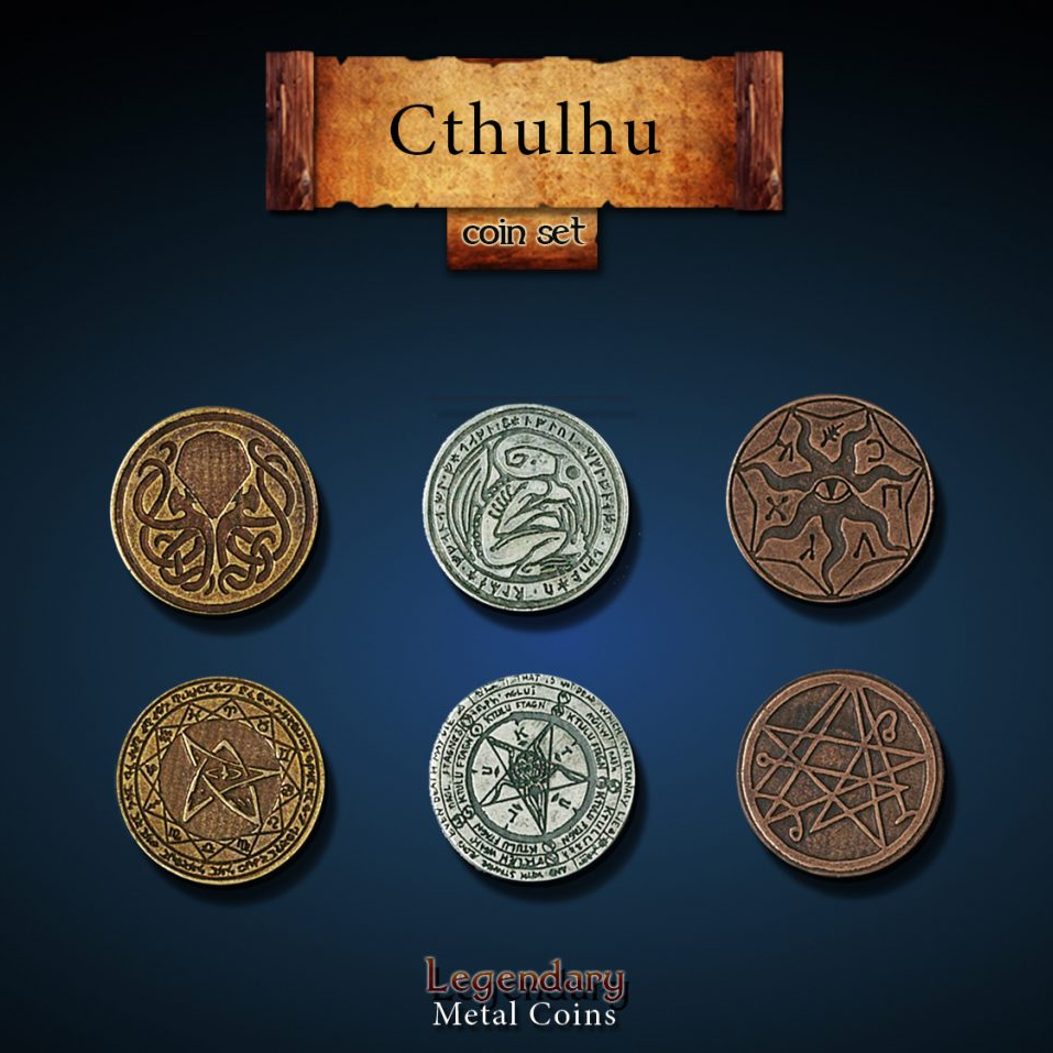 Legendary Metal Coins Season 4 by Drawlab - Cthulhu Coin Set - Gamefound