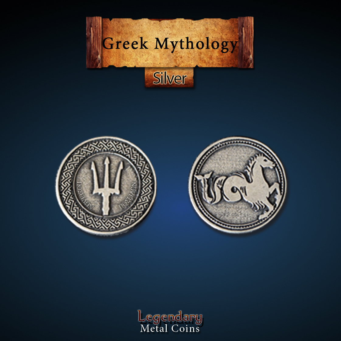 Legendary Metal Coins Season 4 by Drawlab - Greek Mythology Silver ...