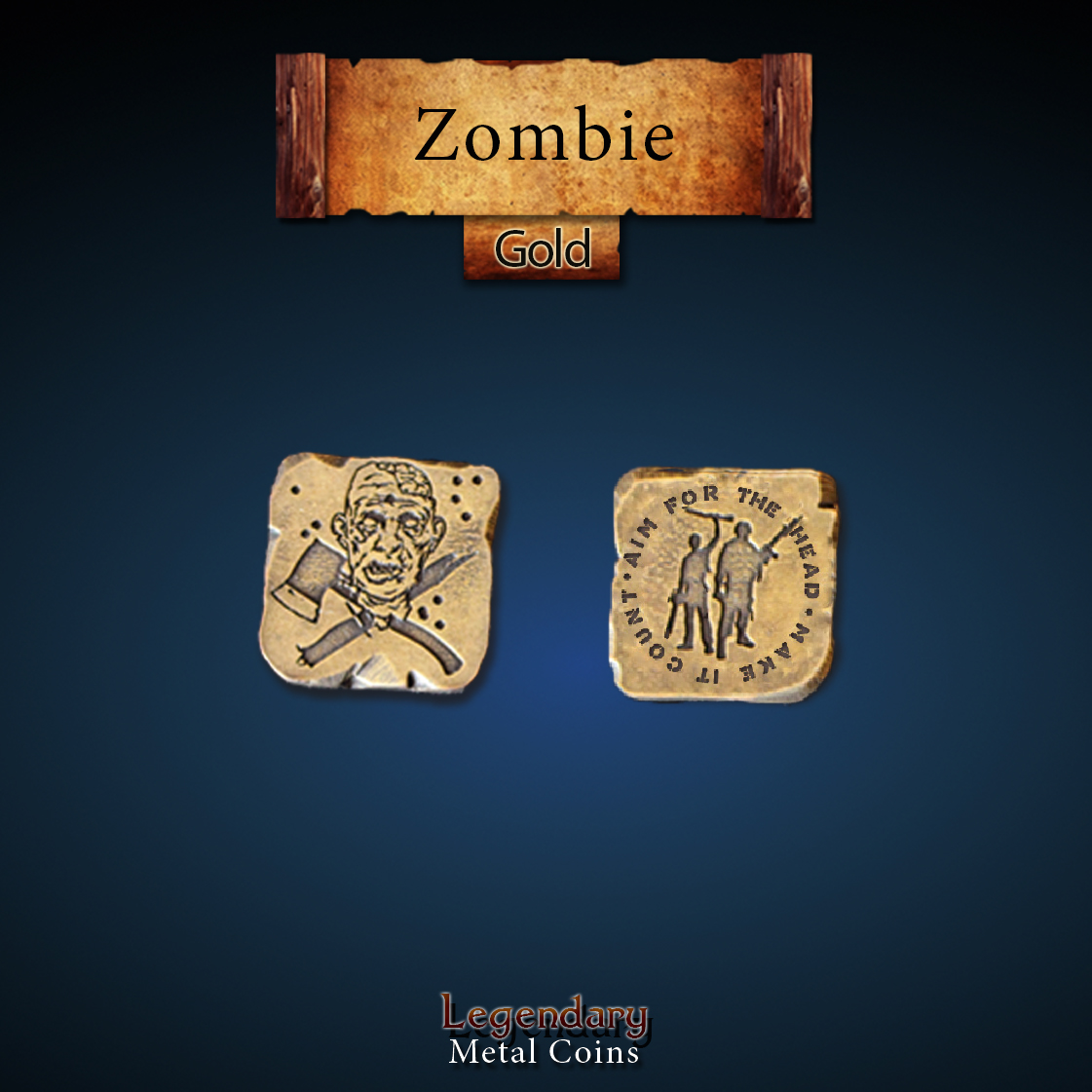 Legendary Metal Coins Season 4 by Drawlab - Zombie Gold Coins - Gamefound