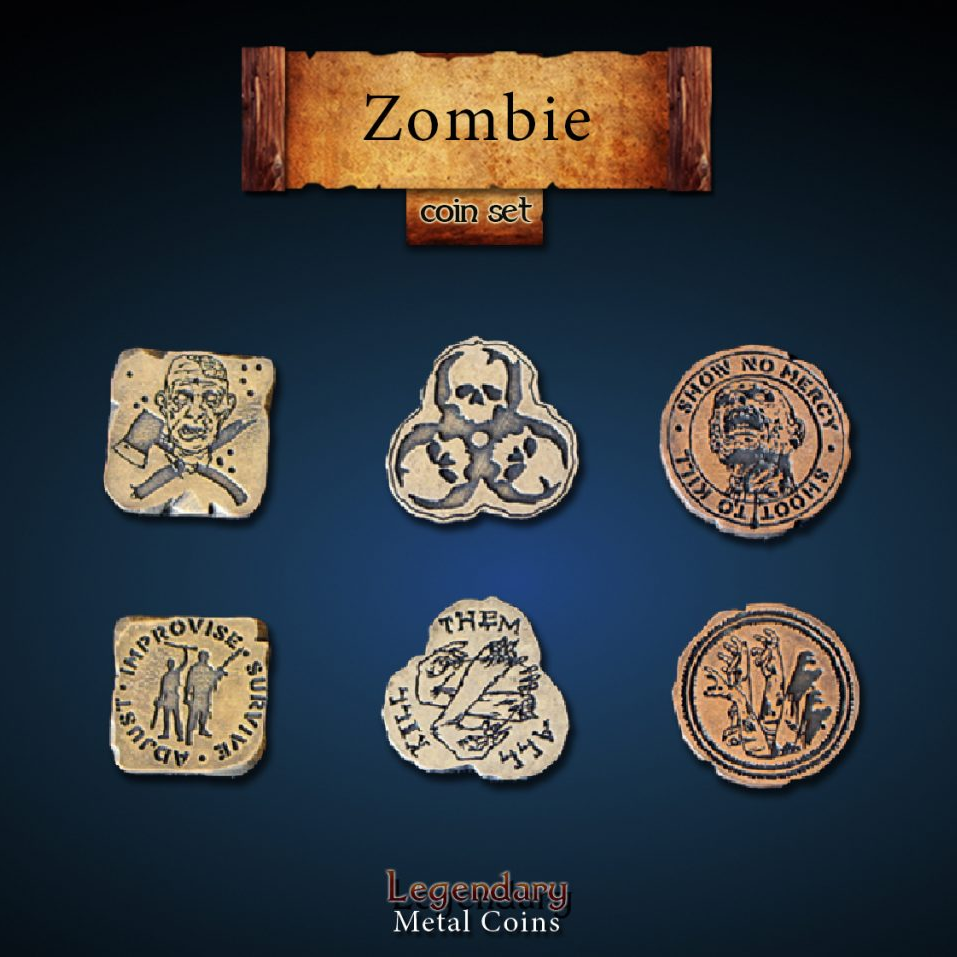 Legendary Metal Coins Season 4 by Drawlab - Zombie Coin Set - Gamefound