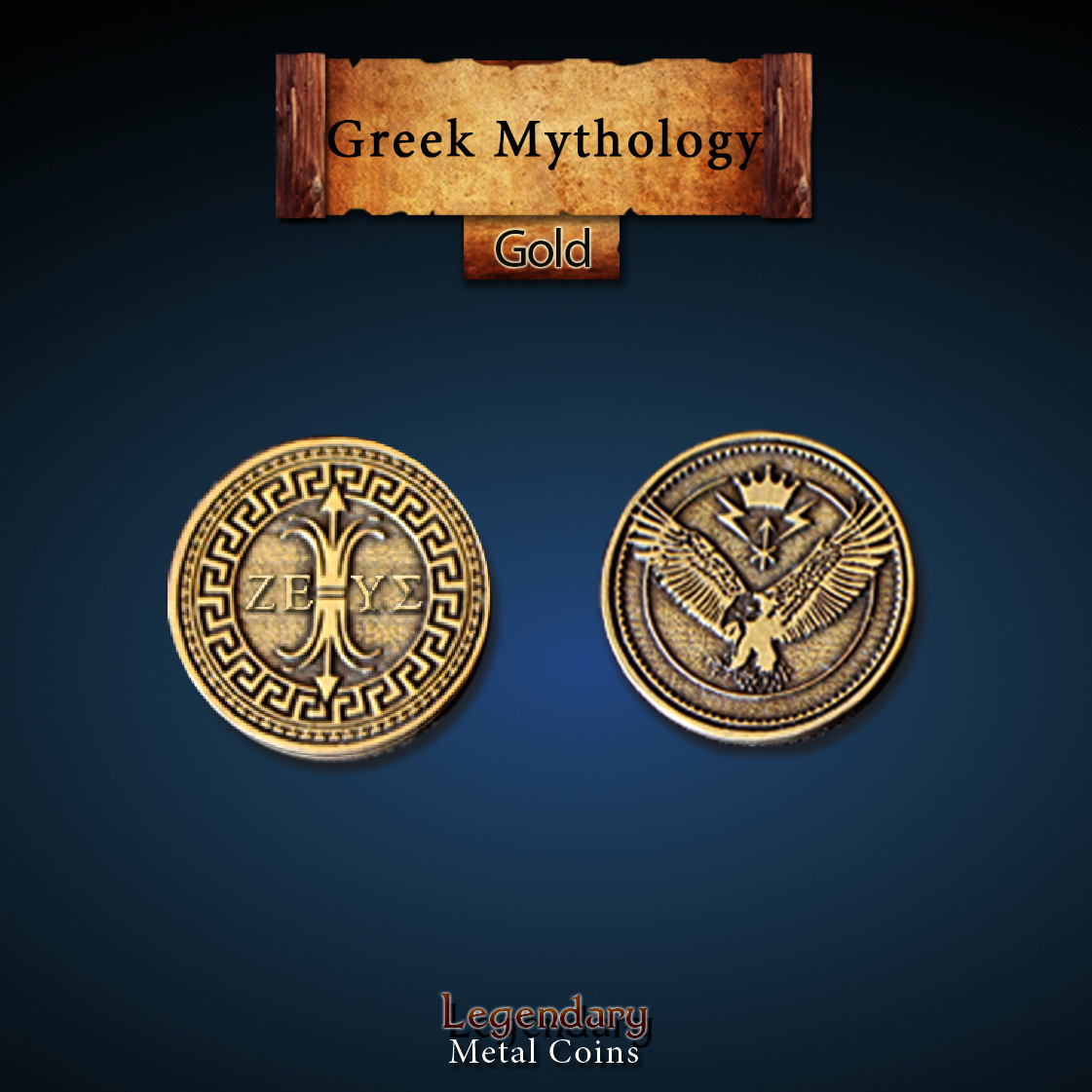 Legendary Metal Coins Season 4 by Drawlab - Greek Mythology Gold Coins ...