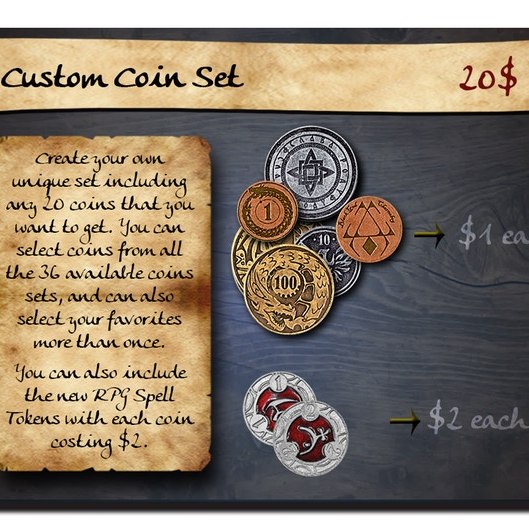 Legendary Metal Coins Season 4 by Drawlab - Select Custom Set - Gamefound