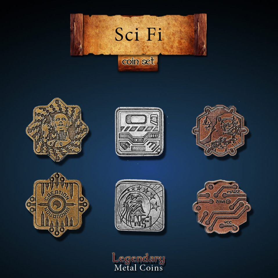 Legendary Metal Coins Season 4 by Drawlab - Sci-Fi Coin Set - Gamefound