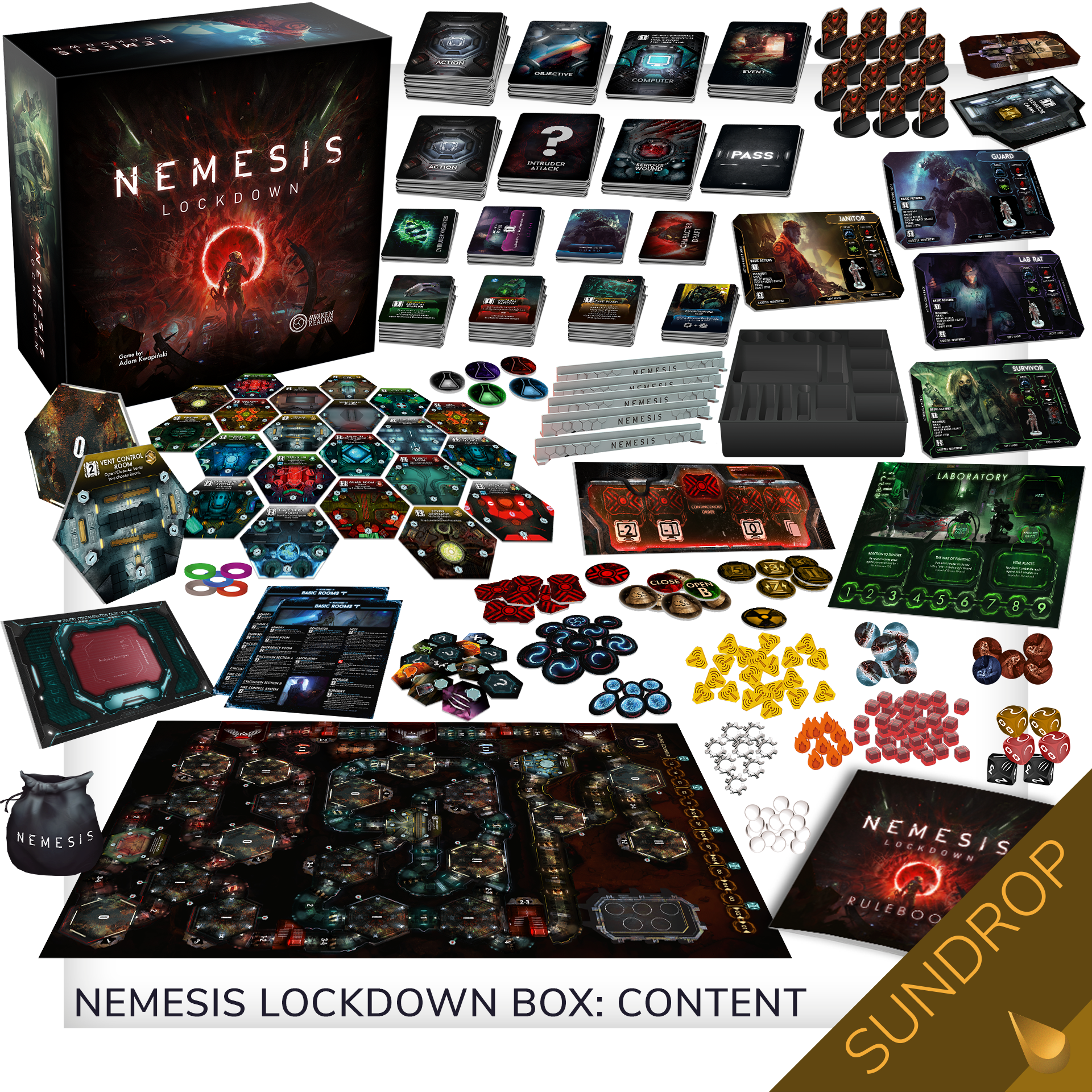 Nemesis Lockdown by Awaken Realms - Gamefound Nemesis Collectors Pledge (Sundrop) - Gamefound